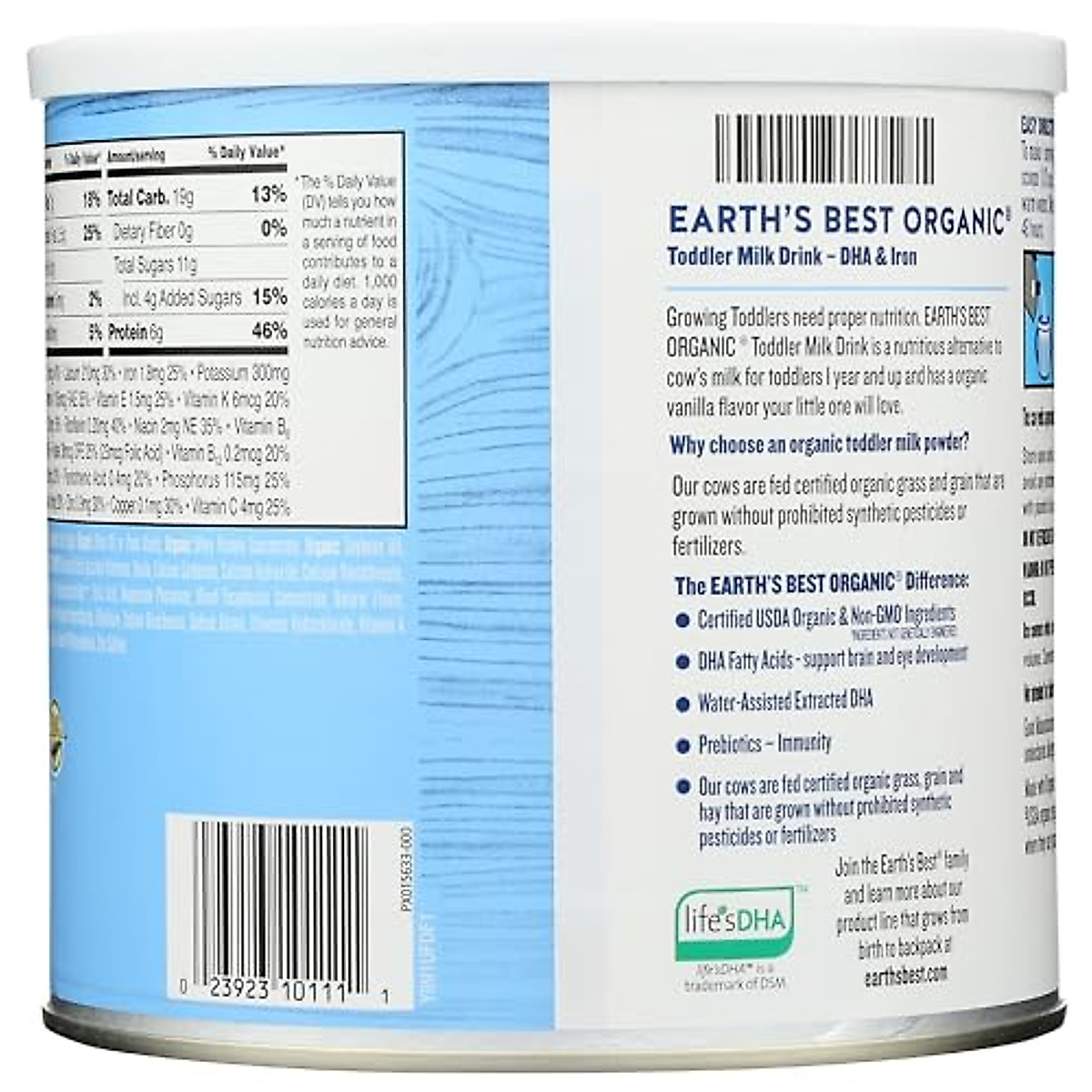 Earth's Best Organic Toddler Milk Drink Powder, Natural Vanilla, 21 Oz
