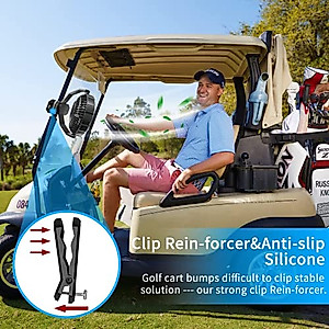 10000mAh Misting Fan Portable with Detachable Water Tank 400ml, 8 Inch Powerful Cool Mist Clip Fan, Battery Operated Rechargeable Fan, 2 Mister Modes, Sleep Timer, LED Lights, for Golf Cart, Outdoors