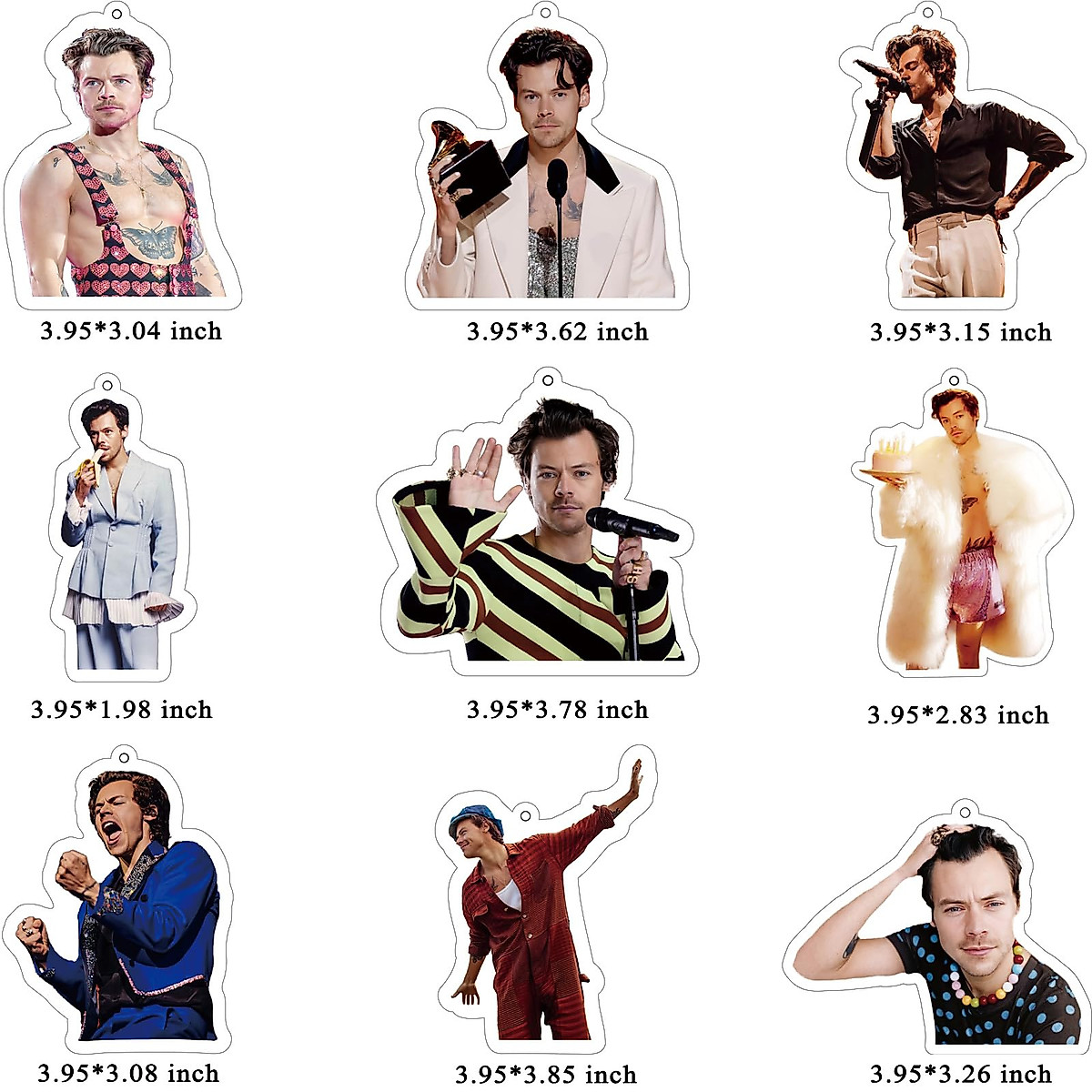 Podony 9pcs Harry Car Air Fresheners, Long Lasting New Car Ocean Scent Funny Harry Car Decor Accessories Hanging Rearview Mirror Pendant Harry Merch Great Gifts For Any Harry Fans Men Women