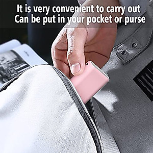 BOANV 12000mAh【2023 Upgraded】 Mini Lightweight Portable Battery Charger with 2 Built-in Cables (Type C, iOS), Fast Phone Charging Battery Pack Power Bank Portable Charger (Pink)