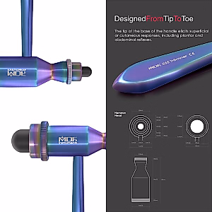 MDF Instruments, Tromner Neurological Reflex Hammer with Pointed Tip Handle for Cutaneous and Superficial Responses - Free-Parts-for-Life (MDF555KL11) (Kaleidoscope - Rainbow)