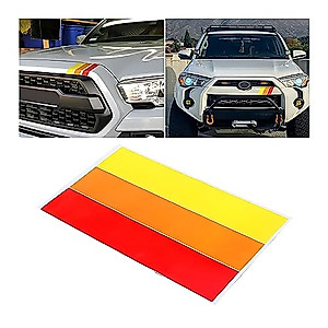 zipelo Classic Retro Style Tri-Color Stripe Decal, Car Exterior or Interior Decoration for Grille Fender Hood Side Skirt Bumper Dashboard Side Mirror, Accessories for 4Runner Rav4 and More (Red)