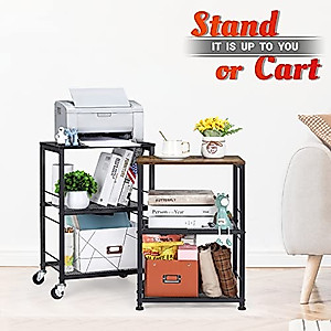 LIANTRAL 3 Tiers Rolling Cart, Utility Kitchen Storage Cart with Wheels Multifunctional Small Side End Table Nightstand for Home, Office