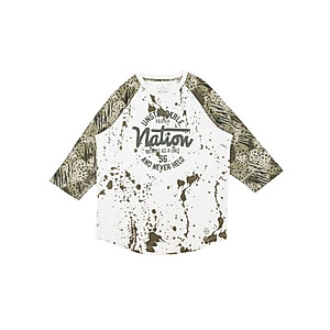 PARISH NATION Mens Giraffe Raglan Olive 3XL