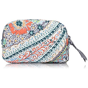 Vera Bradley Women's Cotton Mini Cosmetic Makeup Organizer Bag, Citrus Paisley - Recycled Cotton, One Size