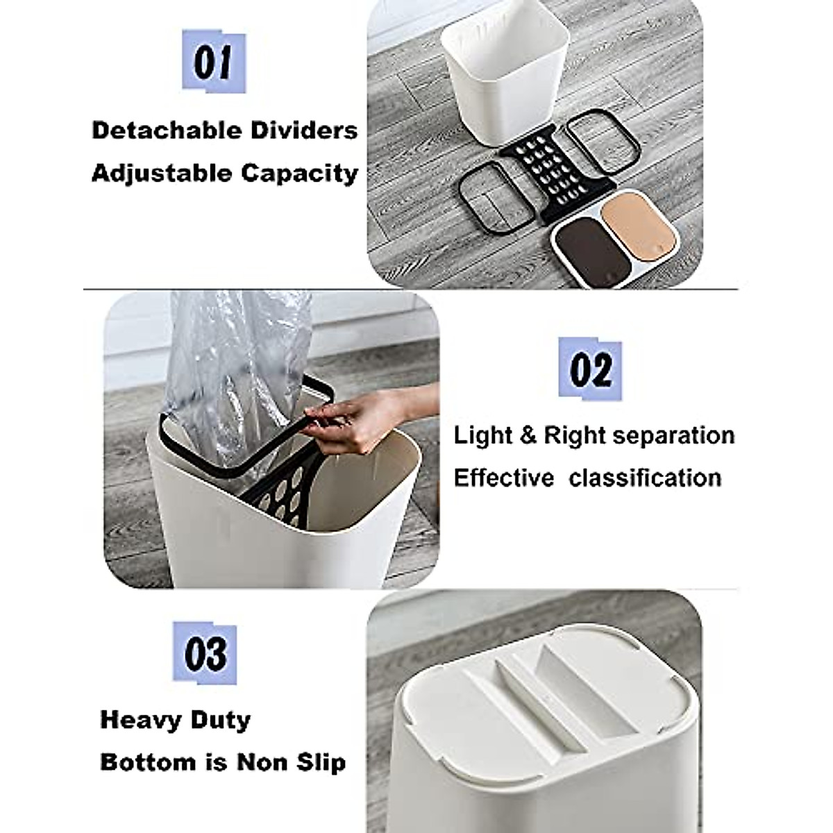 UNIONTOP Garbage Can with Lid Slim Trash Can for Kitchen Bathroom Bedroom Office, Dog Proof Trash Can Orange, Trash Classification Cans