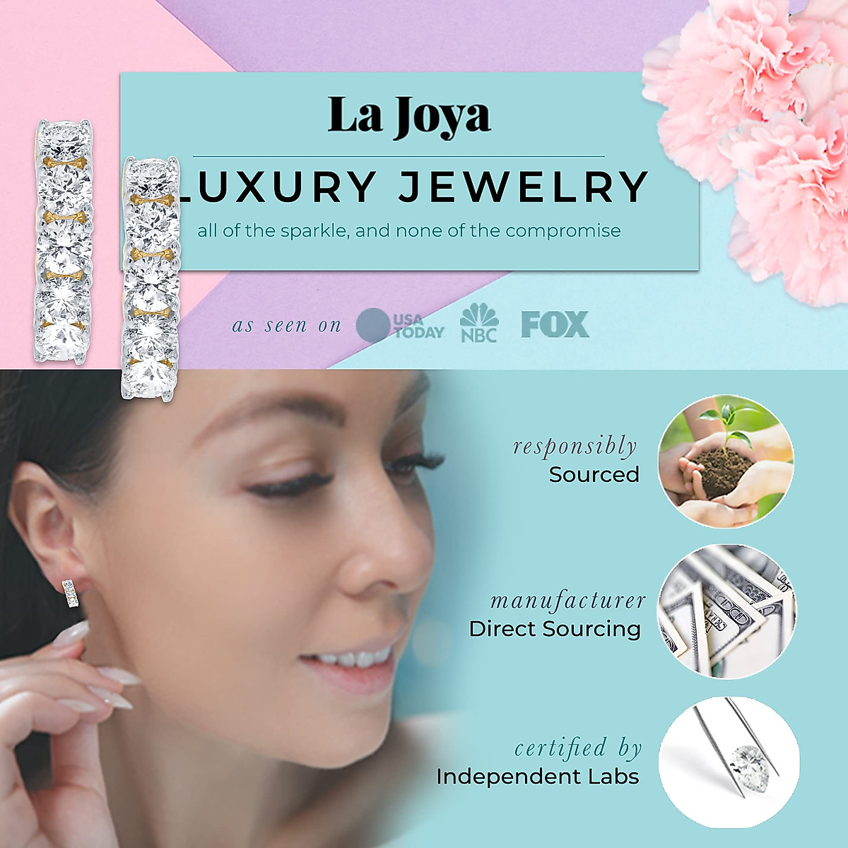 Lab Grown Diamond Huggie Hoop Earrings for Women | 1/2-1 CT TW Real 14K Gold Huggie Earrings | Certified GH VS SI Diamonds | Stunning Diamond Jewelry for Women (0.5 Carat, Yellow Gold)