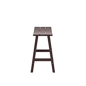 WO Home Furniture Saddle Stool 24"-Inch Adirondack HDPE Backless Patio Kitchen Counter Stool Seat (Dark Brown)
