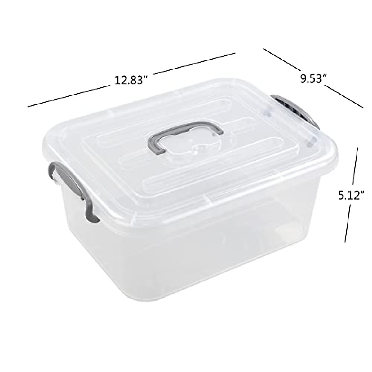 Cand 8 L Latch Storage Box, Clear Bin with Handle, 2 Packs
