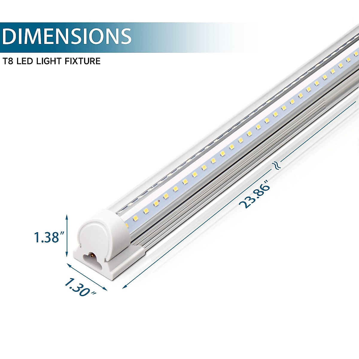 Barrina LED Shop Light T8 5000K 3FT 6-Pack +2FT 2-Pack
