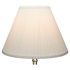 FenchelShades.com Set of 2 Lampshades 6.5" Top Diameter x 15" Bottom Diameter x 11" Slant Height with Washer (Spider) Attachment for Lamps with a Harp (Pleated Mushroom Cream)