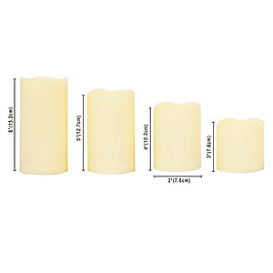 CANDLE CHOICE Waterproof Outdoor Battery Operated Flameless Candles with Timer Realistic Flickering Plastic Fake Electric LED Pillar Lights for Lantern Garden Wedding Christmas Decorations 4 Pack