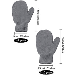 SATINIOR 3 Pairs Toddler Magic Stretch Mittens Little Girls Soft Knit Mitten Baby Boys Winter Knitted Gloves