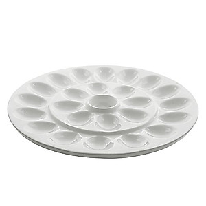 10 Strawberry Street Whittier 13" Egg Platter, White