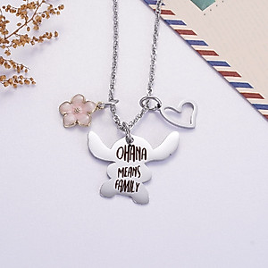 Ralukiia Ohana Means Family Necklace Stitch Necklaces Jewelry Gifts for Daughter Niece