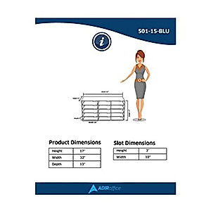 AdirOffice Cardboard Paper Organizer - Classroom Mailbox, Literature Organizers, Office Sorter Mailboxes, Construction papers Storage with Slots, Compartment Shelf Holder (15 Slot, Black)