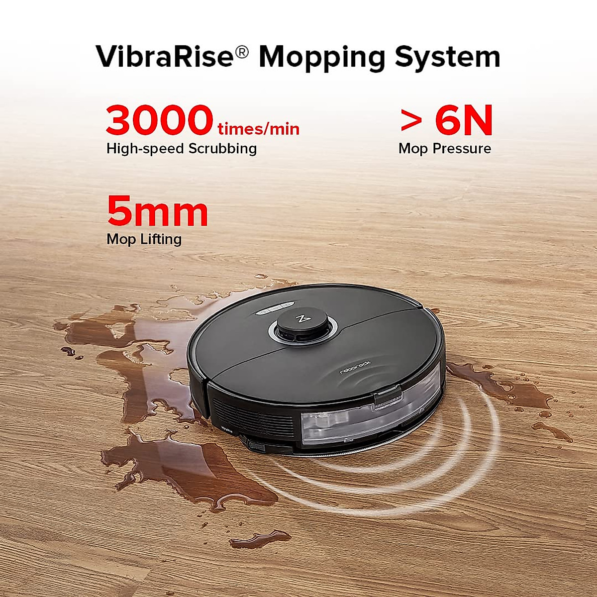 roborock S8+ Robot Vacuum, Sonic Mop with Self-Empty Dock, Stores up to 60-Days of Dust, Auto Lifting Mop, Ultrasonic Carpet Detection, 6000Pa Suction, Black