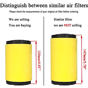 Air Filter for Troy-Bilt 13AM77KS011 13WM77KS011 13WM77KS211 13ALA1KS066 13AAA1KQ066 Pony Lawn Tractor