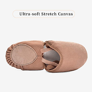 Stelle Half Soles Dance Shoes Women Men Canvas Lyrical Pirouette Ballet Shoes Turners Dance Shoes for Contemporary (Tan, 7.5/8.5)