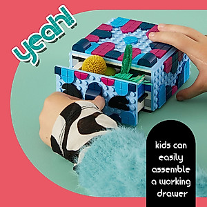 LEGO DOTS Creative Animal Drawer Building Toy 41805, Buildable Treasure Box, Jewelry Box, Desk Caddy, Storage Box, Arts and Crafts DIY Toy Mosaic Making Kit for Creative Kids Boys Girls Age 6+