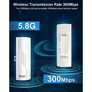 Wireless Bridge Point to Point Outdoor for Starlink Satellite Internet Extension, 5.8GHz 100Mbps Starlink WiFi Extender,Outdoor Access Point, 3KM Ethernet Bridge with 2 RJ45 LAN Port 2-Pack