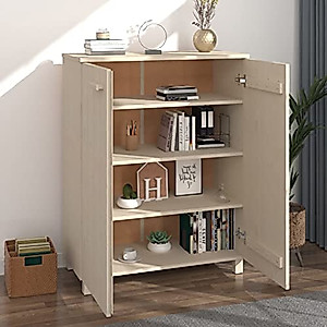 imasay Shoe Cabinet Honey Brown 33.5"x15.7"x42.5" Solid Wood Pine