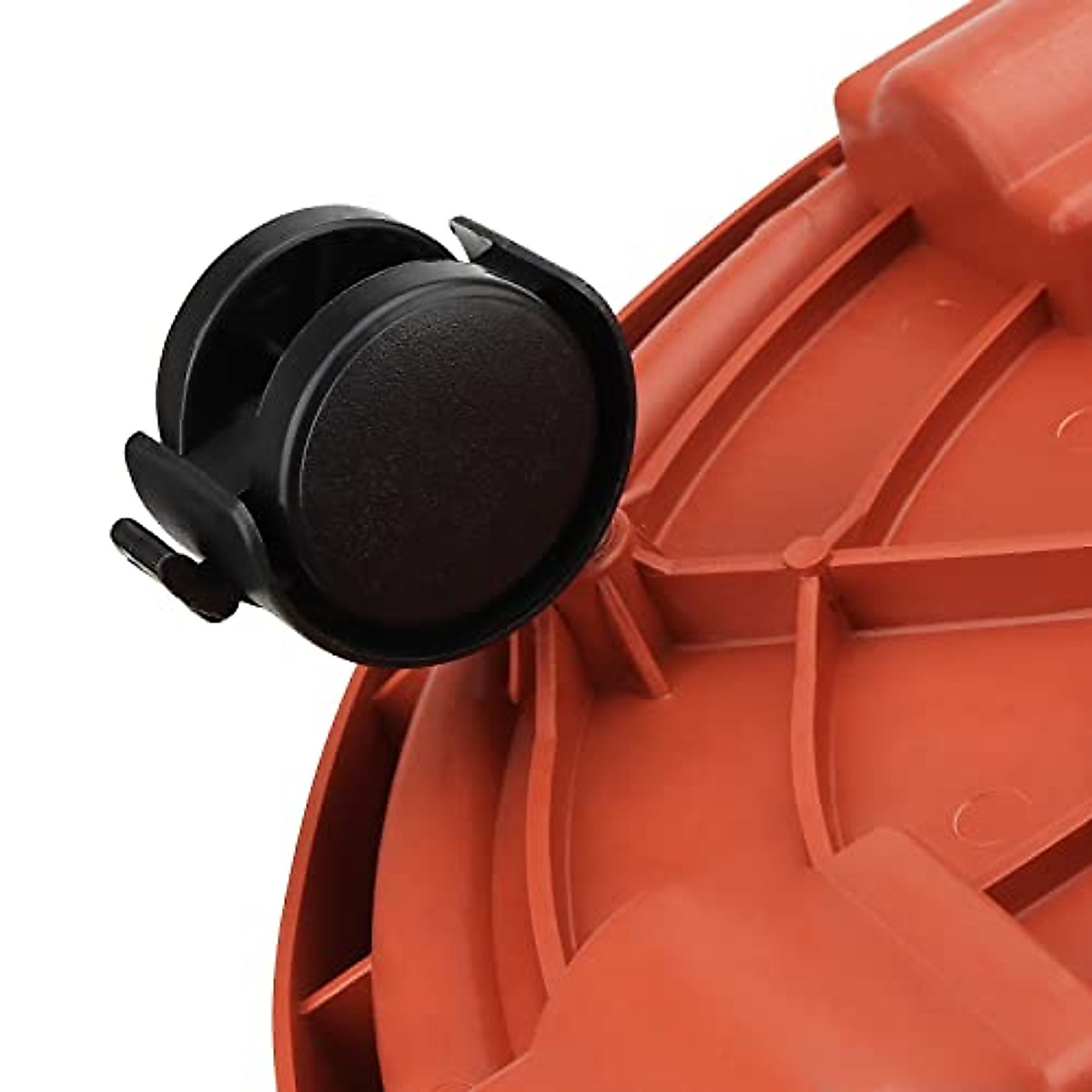 HOIGON 4 Pack 13 Inch Plant Caddy with Wheels, Drain Tube and Water Tray, Heavy Duty Plant Pallet Caddy, Round Rolling Plant Stand Flower Planter Pot Mover, Red