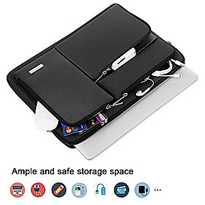 Lacdo 360° Protective Laptop Sleeve Case for 15.6 Inch Acer Aspire 5, E 15, Predator Helios 300, Flagship/ASUS VivoBook 15 / Dell Inspiron 15 / Lenovo Ideapad 330 / Pavilion 15, Computer Bag, Black