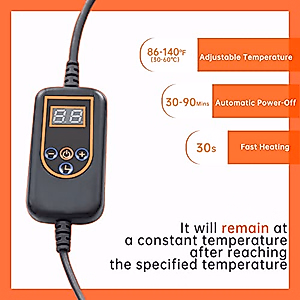 OLYDON Heated Pad for Office Chair, Square Leather Heating Pad with Auto Shut Off & Intelligence Temperature Controller, Universal Seat Warmer for Home, Office Chair (Black)