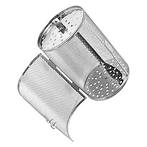 Alvinlite Roast Basket Stainless Steel Rotary Round Bakeware Oven Roast Baking Rotary Nuts Peanut Basket Kitchen Cooking Tool