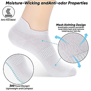 ATBITER Ankle Socks Womens and Men Thin Athletic Running Low Cut No Show Socks With Heel Tab 6/10-Pairs