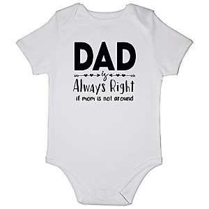 In a Gift Box, New, Funny Daddy Baby Onesie for Boy, Girl, Infant, 1st Time Father Birthday, Dad is Always Right Cute Bodysuit, Gender Neutral Clothes