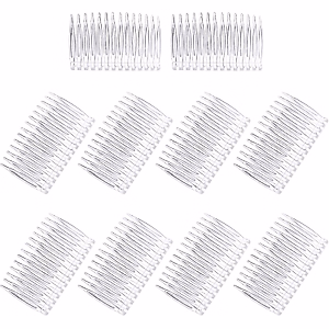 Pangda 10 Pieces Clear Hair Combs Women Hair Clip Combs 14 Teeth Plastic Bridal Wedding Veil Combs for Girl Fine Hair Styling Accessories