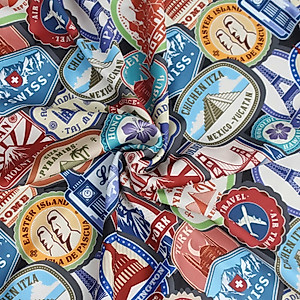 Explore Land Travel Luggage Cover Suitcase Protector Fits 31-32 Inch Case (Landmark Sticker, XL)