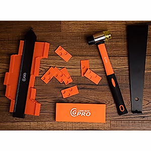 Laminate Wood Flooring Installation Kit with Extra Strong Solid Tapping Block Heavy Duty (43, Upgraded Fiberglass Handle Mallet)