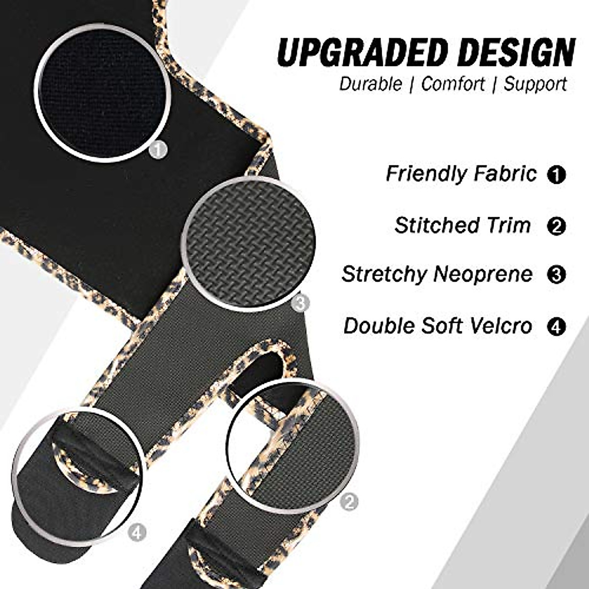 MIZATTO Waist Trimmer for Women, 3 in 1 Neoprene Sweat Belt Stomach Wraps Plus Size Waist Trainer For Workout Back Support Leopard XL