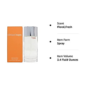 Clinique Happy Eau de Parfum Spray for Women, 3.4 Fluid Ounce