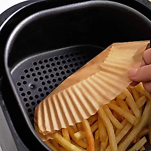 UMETRE air fryer paper liners, 150pcs disposable airfryer liners parchment papers, square 9inch Non-stick sheets, air fryer liners disposable basket, Free of Bleach