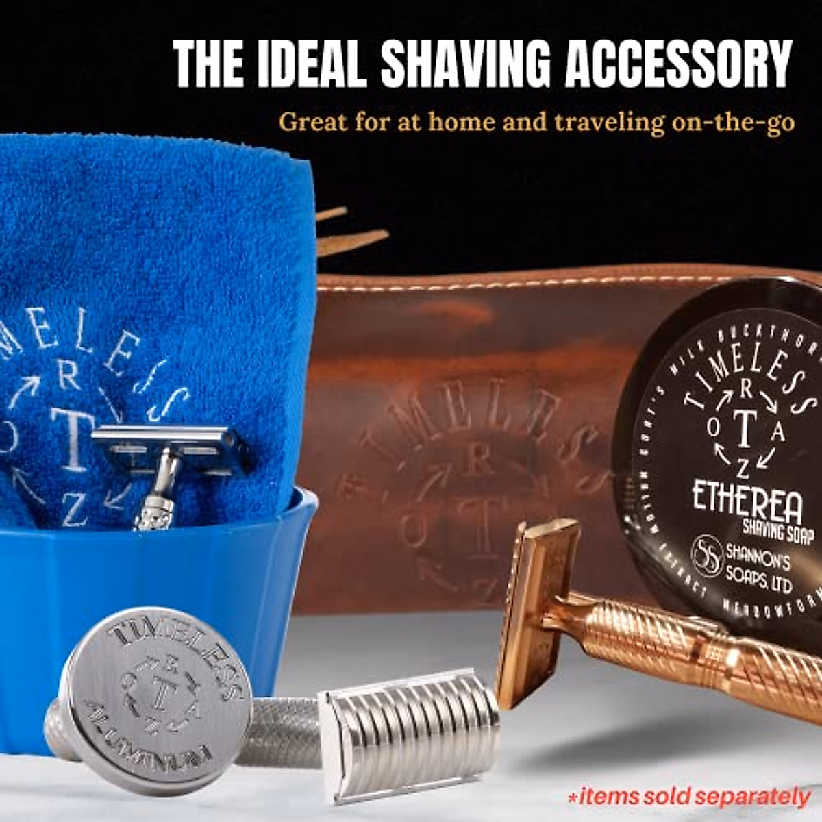 TIMELESS RAZOR Blue Shaving Bowl w/Ridges - Mixes Mens Shaving Cream & Shaving Soap - Durable & Holds Heat Longer - Whip a Quick, Rich & Thick Lather - USA Made