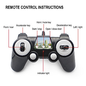 fisca RC Truck Remote Control Bus, 6 CH 2.4G Car Electronic Vehicles Opening Doors and Acceleration Function Toys for Kids with Sound and Light (Red)