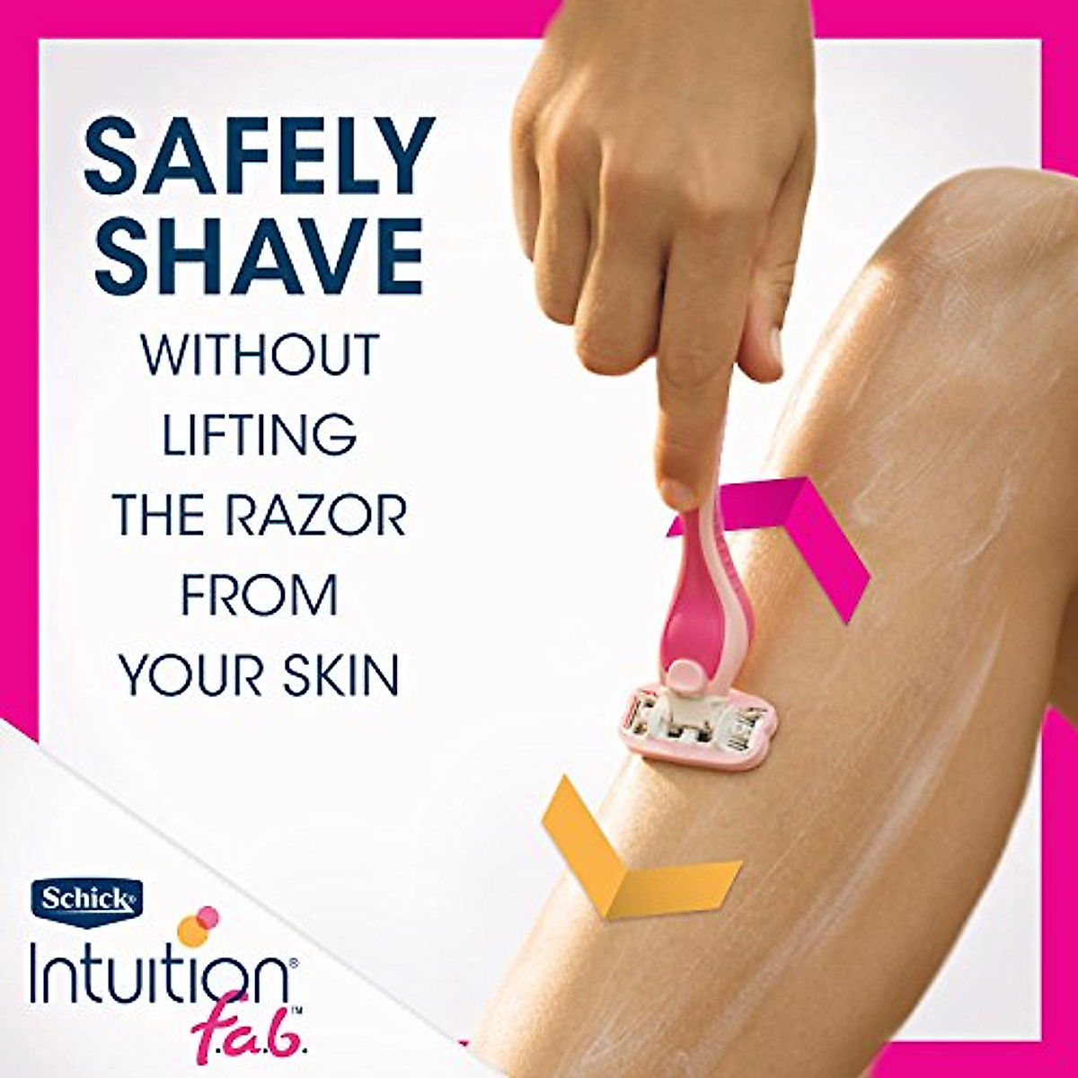 Schick Intuition f.a.b. Razor, Effortless Shaving for Women, 1 Handle and 2 Razor Blade Refills