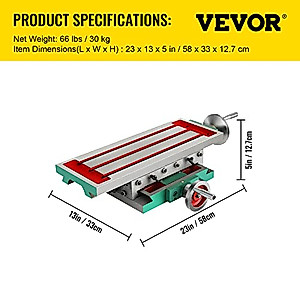 Mophorn Milling Working Table 17.7 X 6.7 Inch, Compound Milling Machine Work Table 2 Axis 4 Ways Move, Multifunction Milling Working Table Heavy-duty Structure,for Milling and Drilling Machine