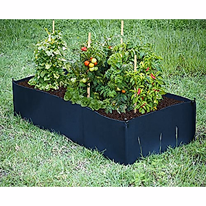 Zoowalker 4 x 2 x 1 Feet Raised Garden Bed Fabric Planter for Outdoor Plants 60 Gallon Garden Grow Bag Planter Box Heavy Duty Fabric Pot for Vegetables Flowers Herbs