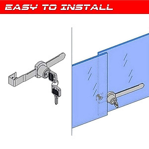 WOOCH Sliding Glass Door Ratchet Lock with Chrome Finish, Keyed Alike Showcase Display - 2 Pack