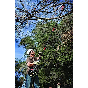 TrimmerPlus Pole Saw Attachment for Compatible Gas Powered Multi-Use Outdoor Equipment, 8-inch saw, 11-foot pole extension (TPP720)