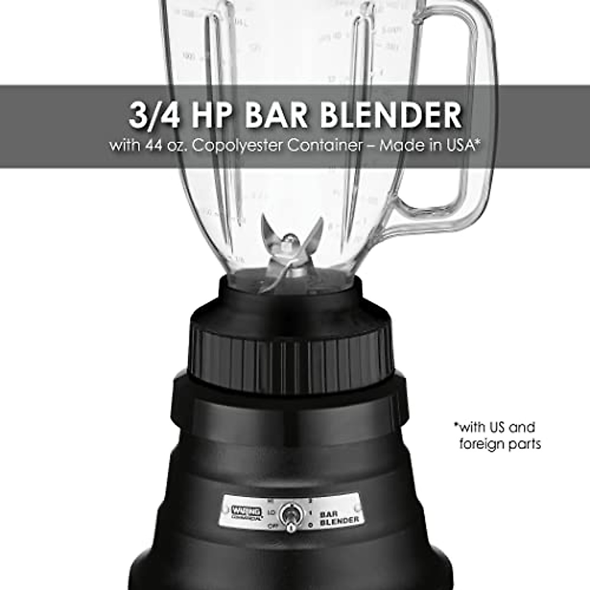 Waring Commercial BB155 Basic bar Countertop Blender, 44 oz, Black