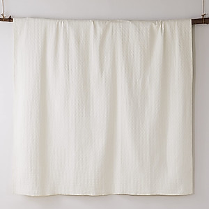 Levtex Home - Cross Stitch Quilt Set - 100% Cotton - King Quilt (106x92in.) + 2 King Shams (36x20in.) - Cream