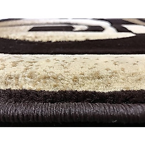 Contempo Modern Round 400,000 Point Area Rug Contemporary Abstract Brown Design 341 (4 Feet X 4 Feet)