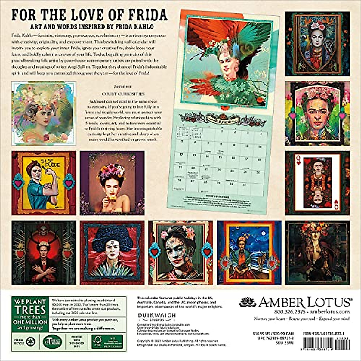 For the Love of Frida 2023 Wall Calendar: Art and Words Inspired by Frida Kahlo