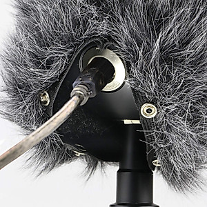 YOUSHARES Furry Windscreen Muff - Customized Pop Filter for Microphone, Deadcat Windshield Wind Cover for Improve Blue Snowball iCE Mic Audio Quality (Grey)